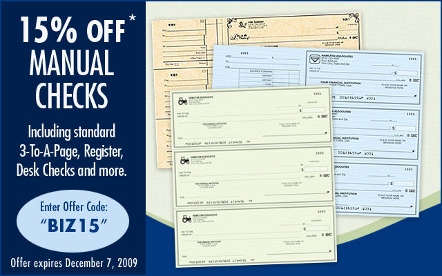 Manual Check Sale - Checks In The Mail